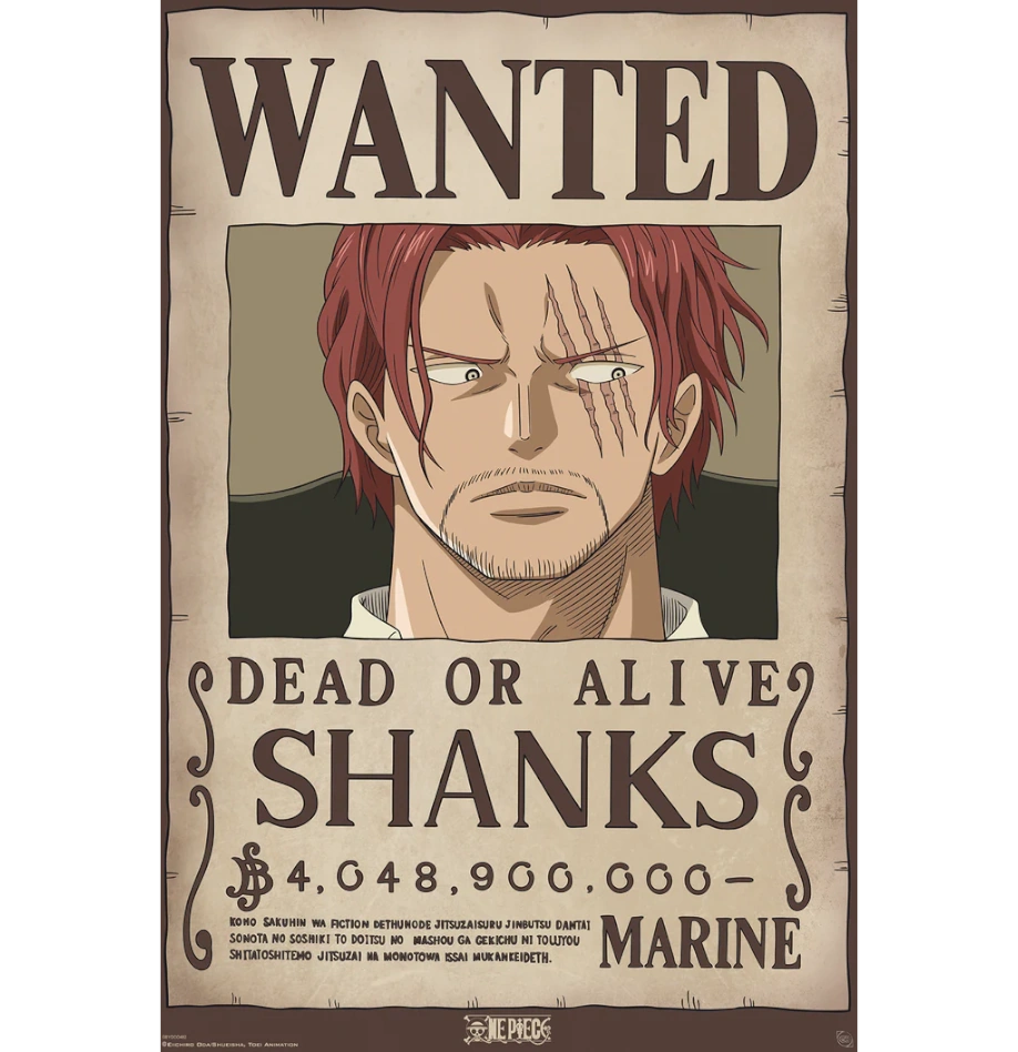 One Piece Wanted Poster Shanks - Geek Haven